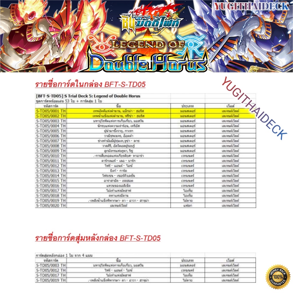 พร้อมส่ง ชินบัดดี้ไฟท์ BFT-S-TD05 : Legend of Double Horus ชุดพร้อมเล่น 1กล่อง ซื้อ2 กล่องแถมโปร ...